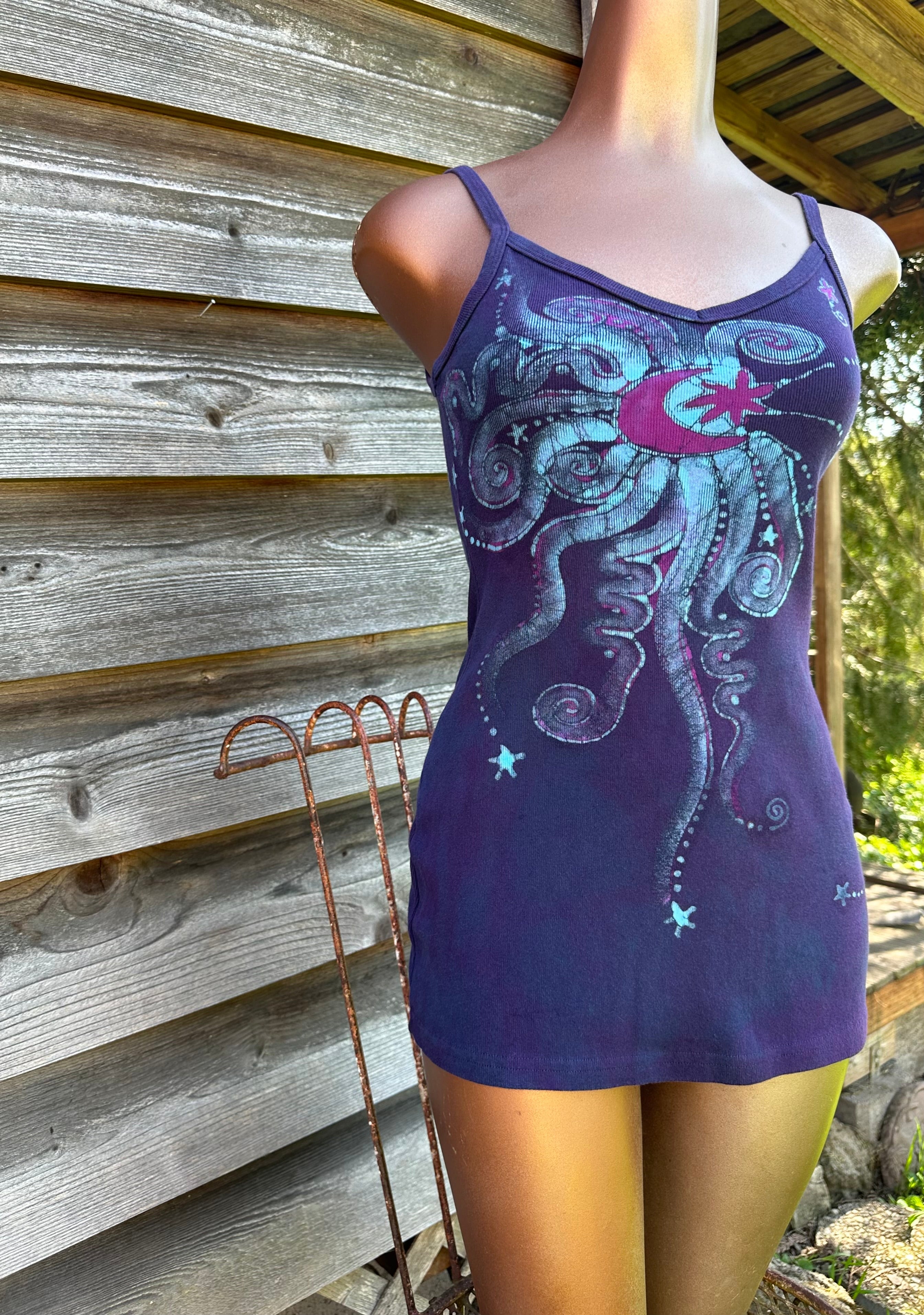 Midnight Moonbeams Batik Long Tank Tunic Dress – Batikwalla by Victoria