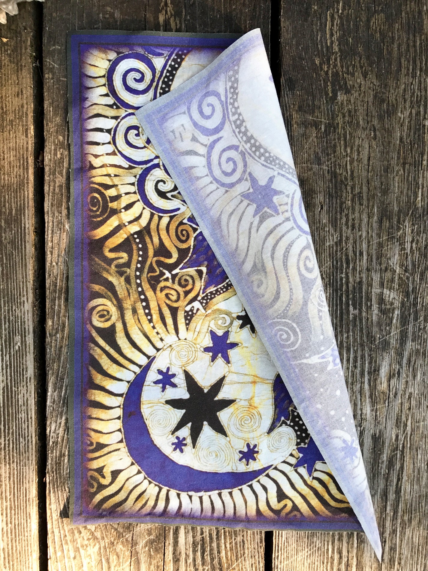 Owl Sun Moon Batik Fabric Print Patch – Batikwalla by Victoria