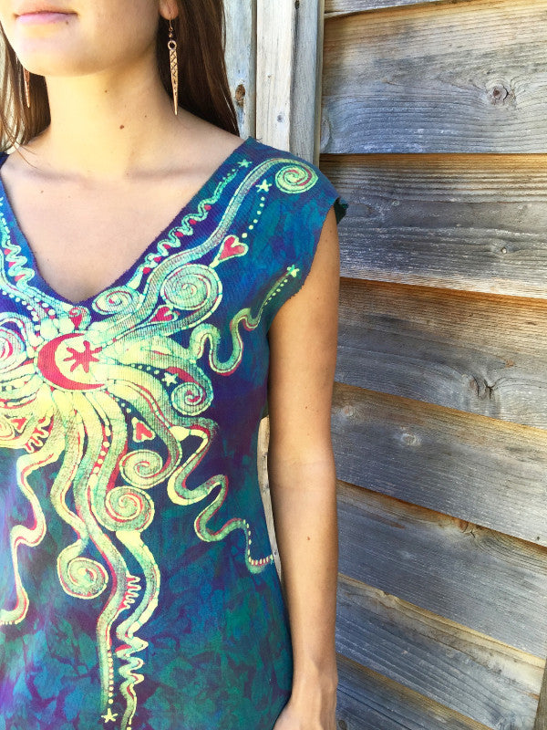 Sunrise Moon Star Organic Cotton Batik Dress – Batikwalla by Victoria