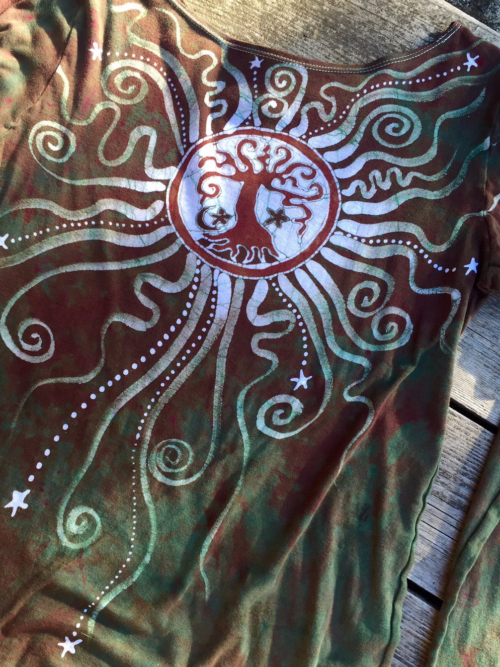 Tree Of Life In The Usnea Forest Long Sleeve Batik Top – Batikwalla by ...