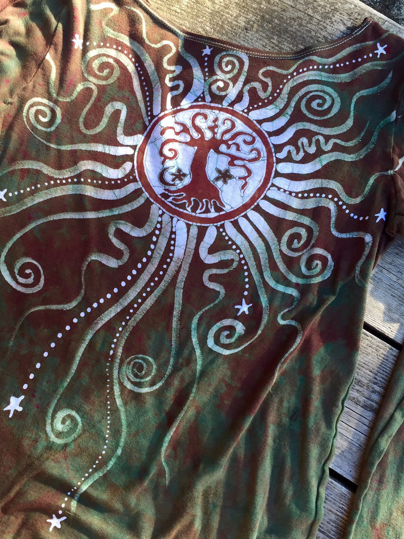 Tree Of Life In The Usnea Forest Long Sleeve Batik Top – Batikwalla by ...